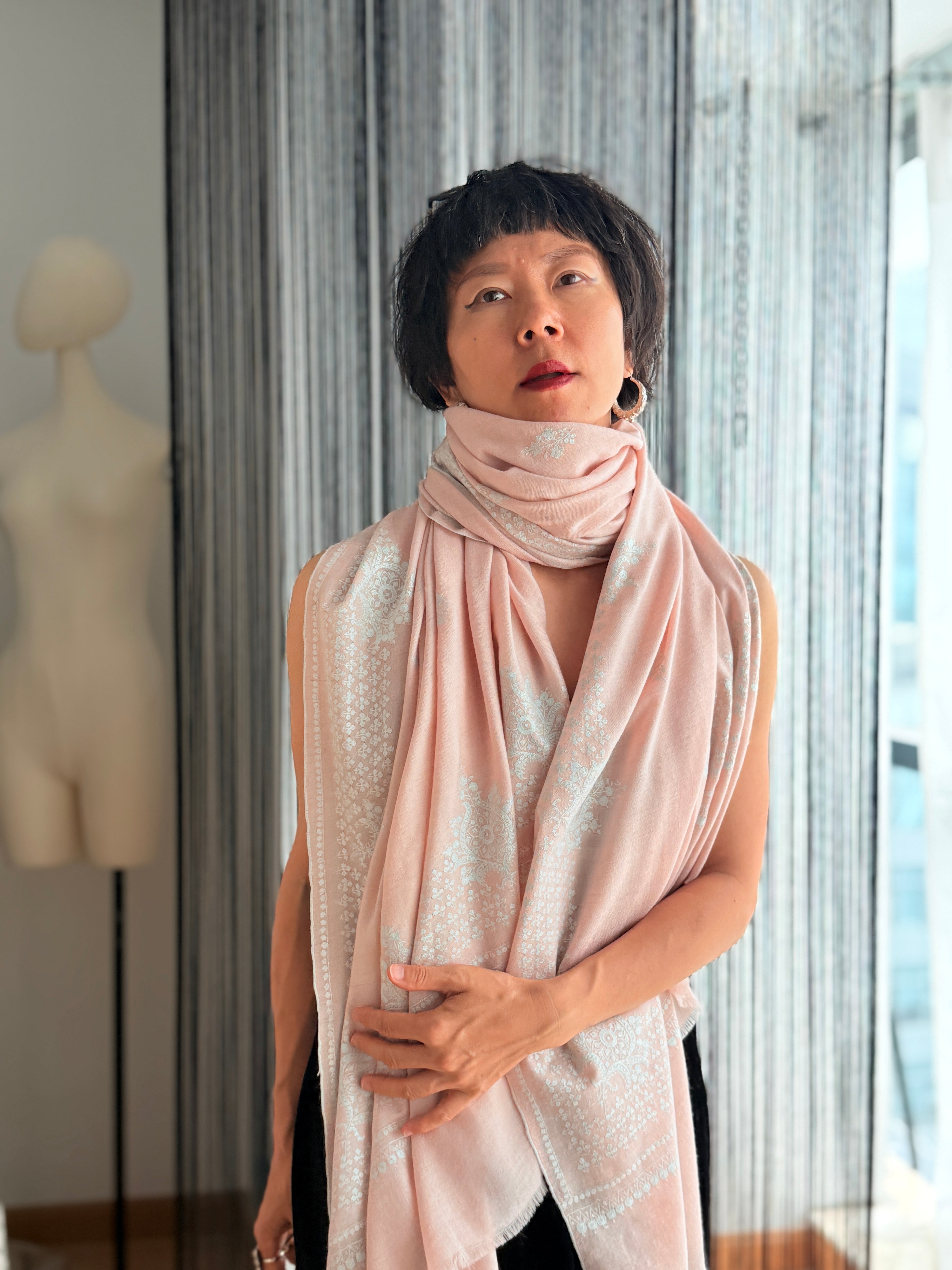 Light Pink Paisley Design Pashmina Shawl – Gift A Pashmina